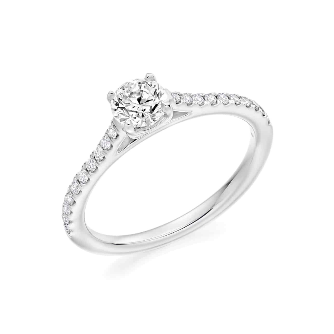 Classic Solitaire .43-Carat Diamonds Ring w/ Side Stones | My Diamond ...